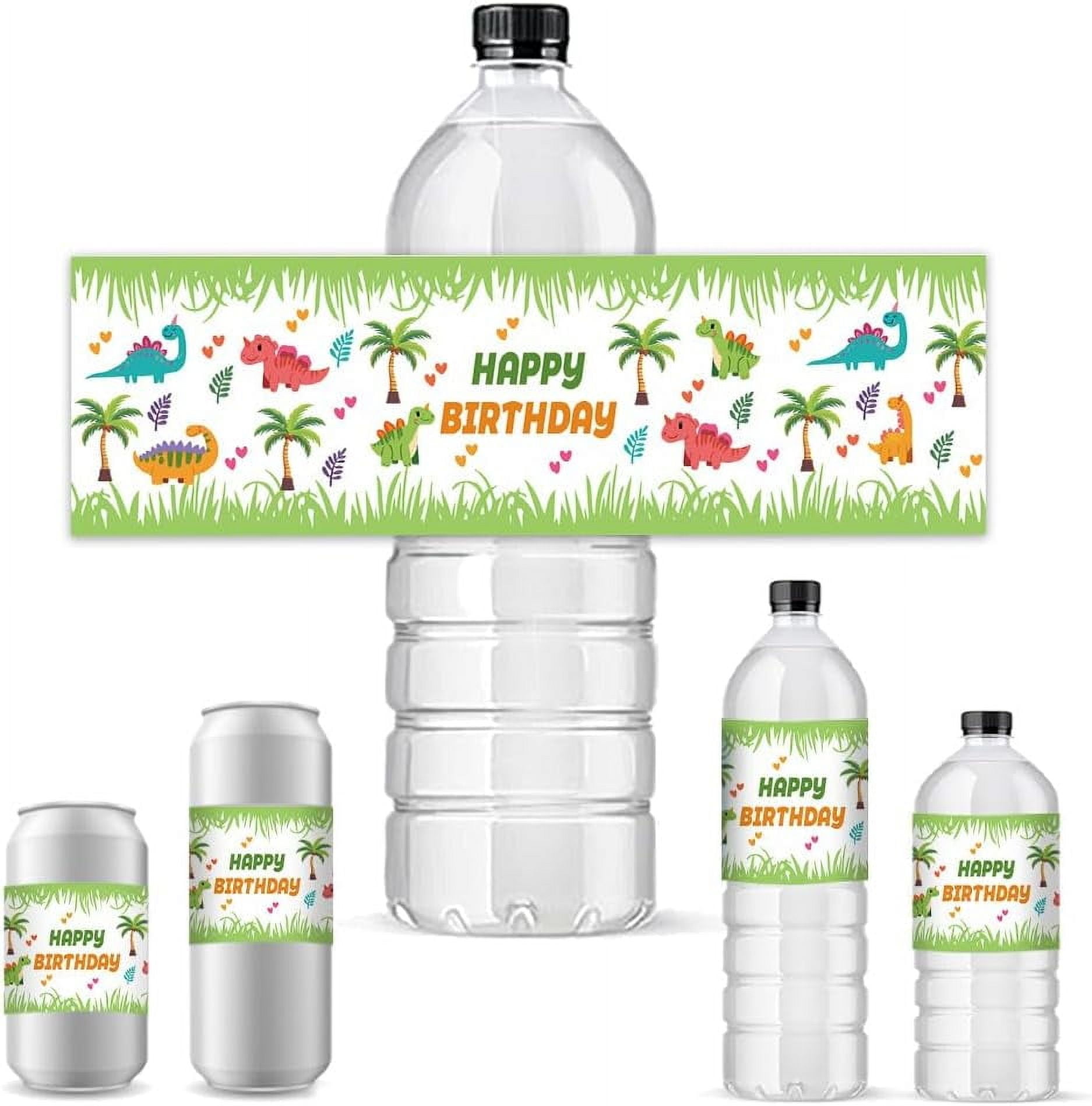 30Sheet 30 PCS Water Bottle Labels Dinosaur Garden Water Bottle ...