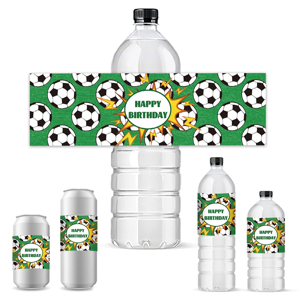 30Sheet Bottle Label Adhesive Stickers Rectangle Football 216x64mm ...