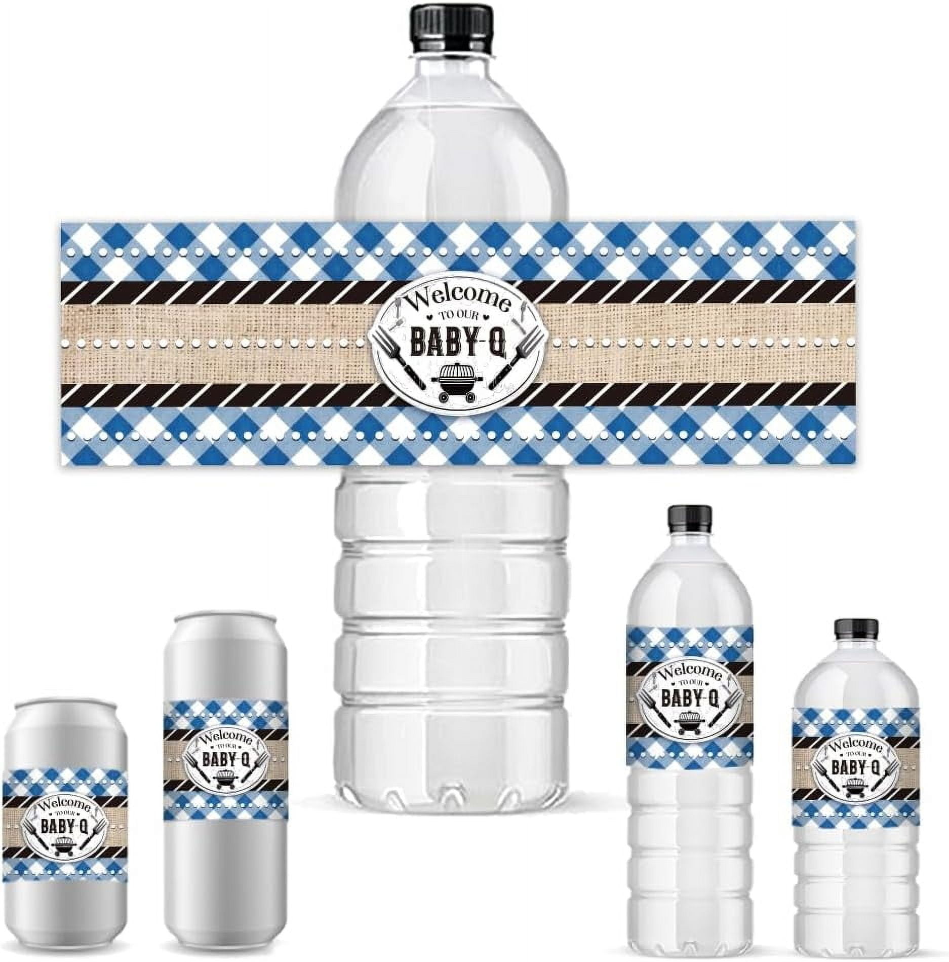 30Sheet Bottle Label Adhesive Stickers Rectangle Tartan 216x64mm ...