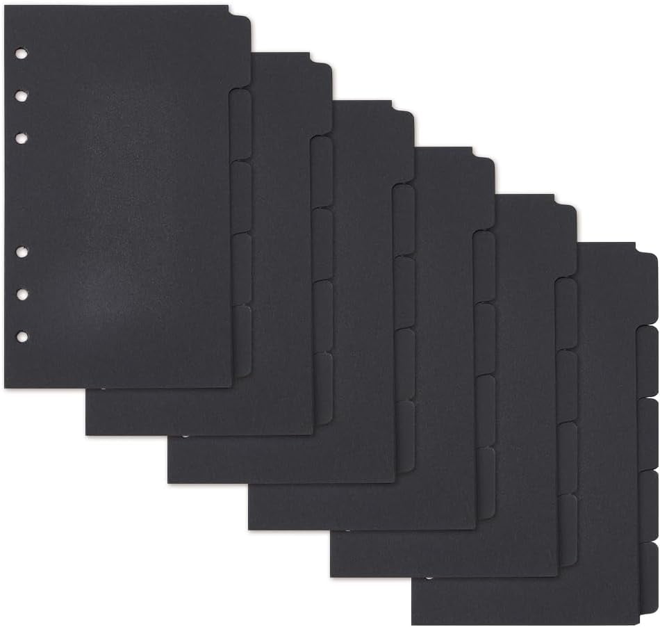30Sheets 5-Tab Binder Dividers A6 Paper 6-Hole Binder Dividers 6.8x4 ...