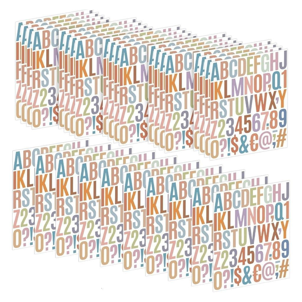 30Sheets Large Gold Letter Sticker Gold Glittering Letter Number ...