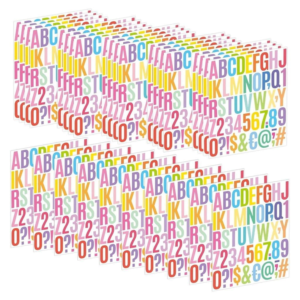 30Sheets Large Gold Letter Sticker Gold Glittering Letter Number ...