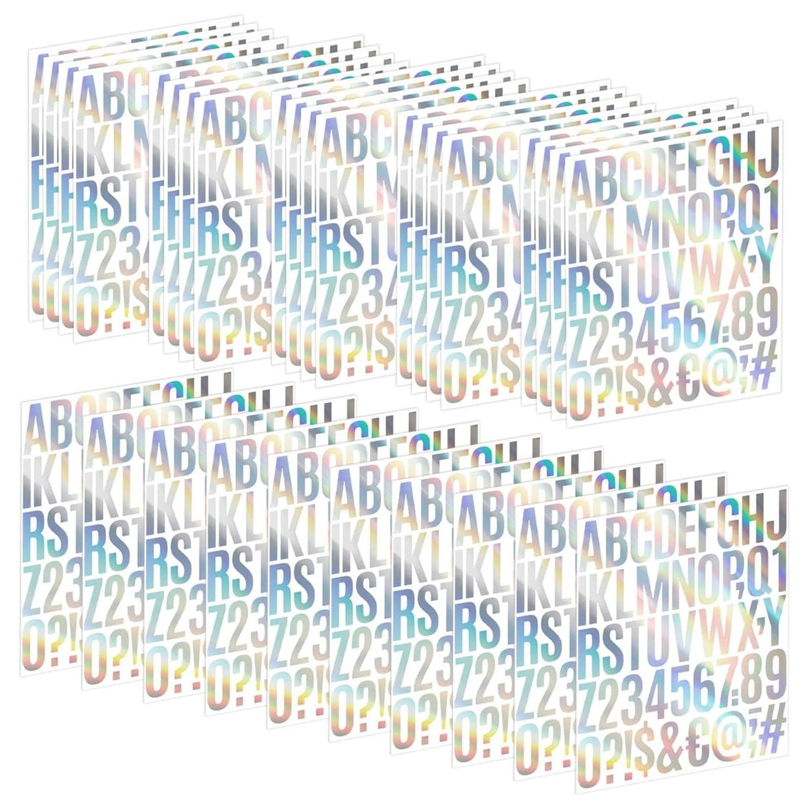 30Sheets Large Letter Sticker Decorative Sticker Gold Glittering Letter ...