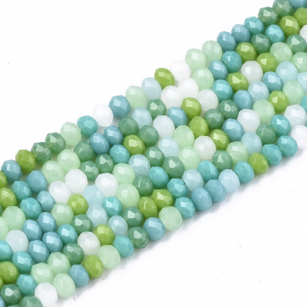 30Strand Opaque Glass Beads Strands Imitation Jade Glass Faceted ...