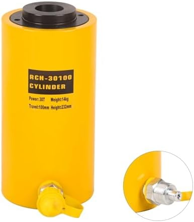 30T Hollow Hydraulic Cylinder Jack, 4" Stroke Single Acting Hydraulic Lifting Cylinder RCH-30100 ...