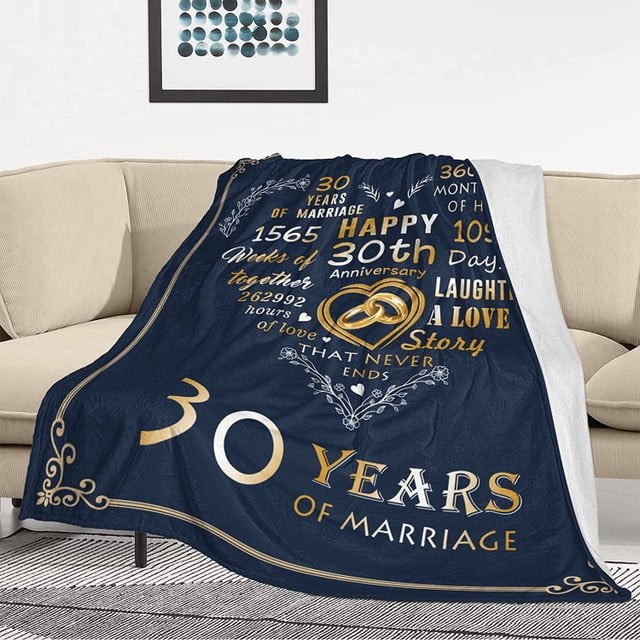 30Th Anniversary Blanket 30Th Pearl Wedding Anniversary Couple Gifts For Dad Mom Parents Friends ...