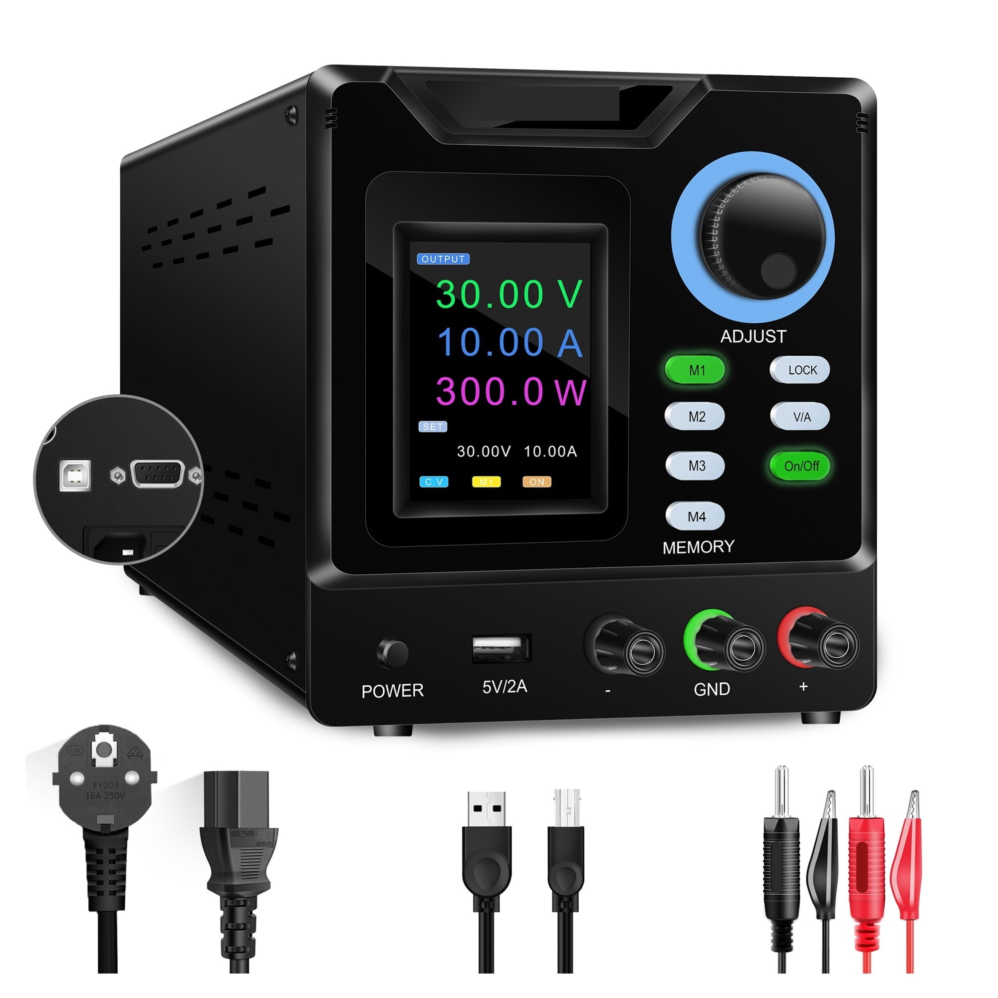 30V 10A Lab DC Power Supply Laboratory, Adjustable Voltage Regulator PC ...