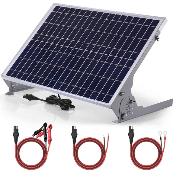 30W 12V Solar Charger Maintainer, Built-in MPPT Charge Controller ...