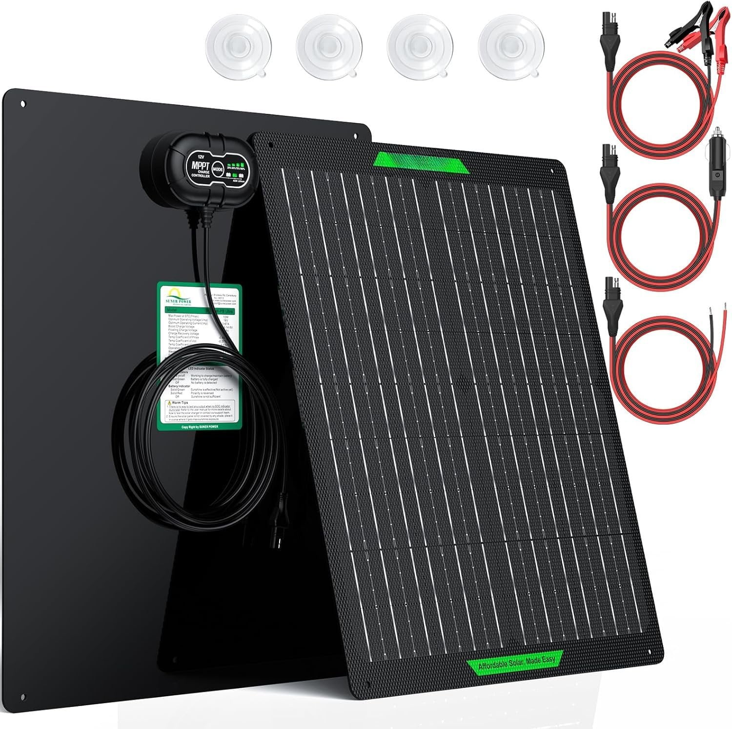 30W 12V Solar & Maintainer , Built-in UltraSmart MPPT Charge Controller ...