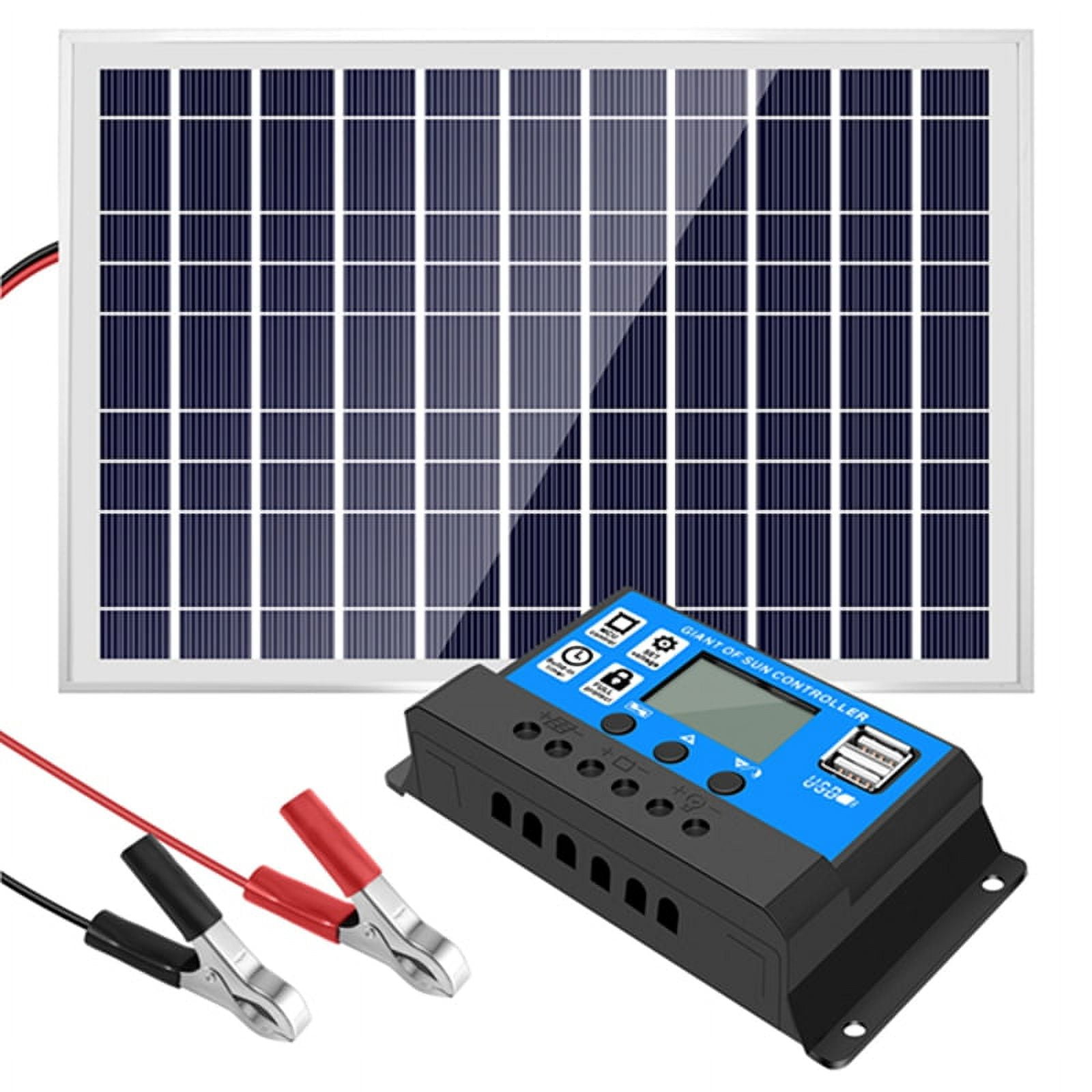 30W 12V Solar Panel Battery Charger+40A Controller for RV Car Boat Home ...