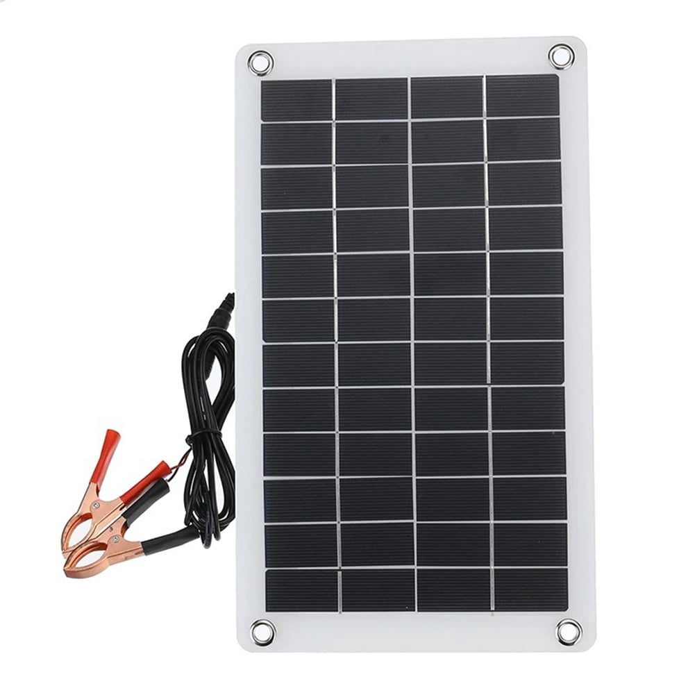 30W 12V Solar Trickle Charger Solar Panel Semi-Flexible Clip Car ...