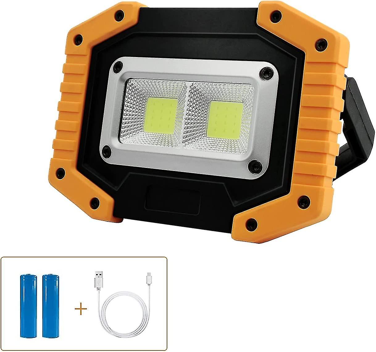 30W 1500Lm Rechargeable Led Floodlight Construction Work Light With 2X ...