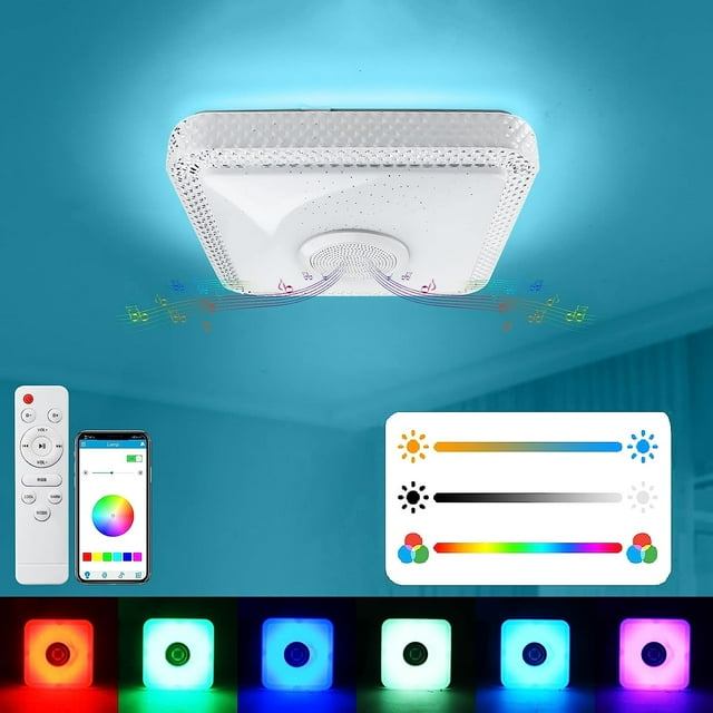 30W 4000LM LED Ceiling Light with Remote Control and App,with Bluetooth ...