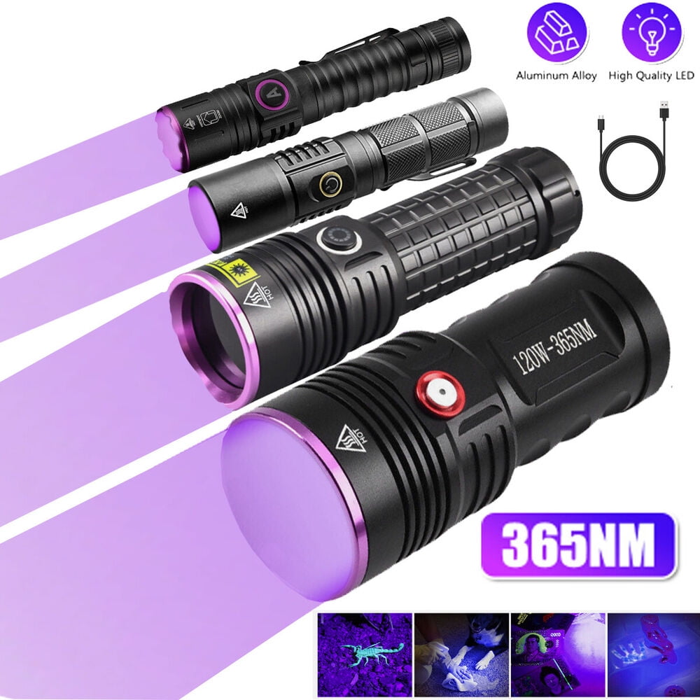 30W 60W 120W UV Torch 365nm Black Light Rechargeable LED Inspection Flashlight b - Walmart.com