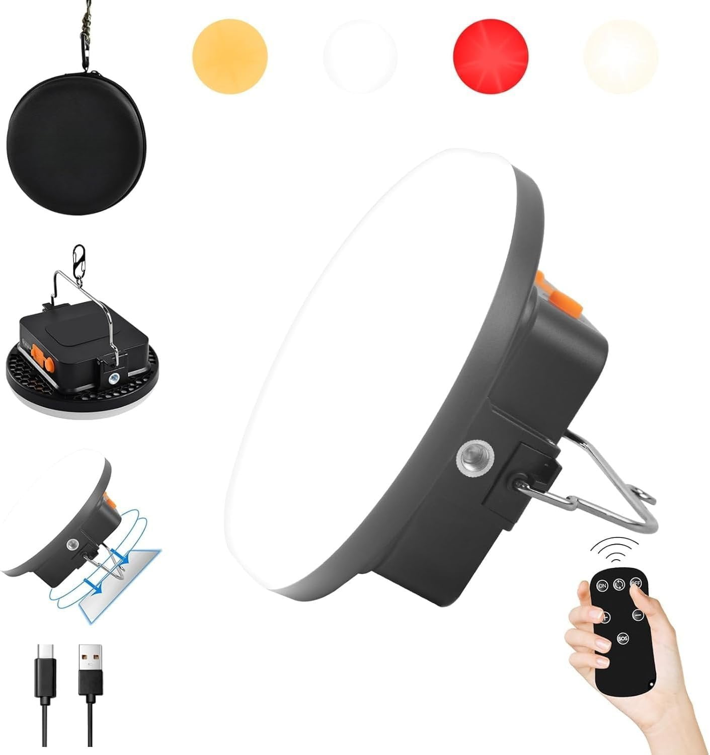 30W Camping Light with Remote 3000LM 2700/4000/6500K/RED Camping ...