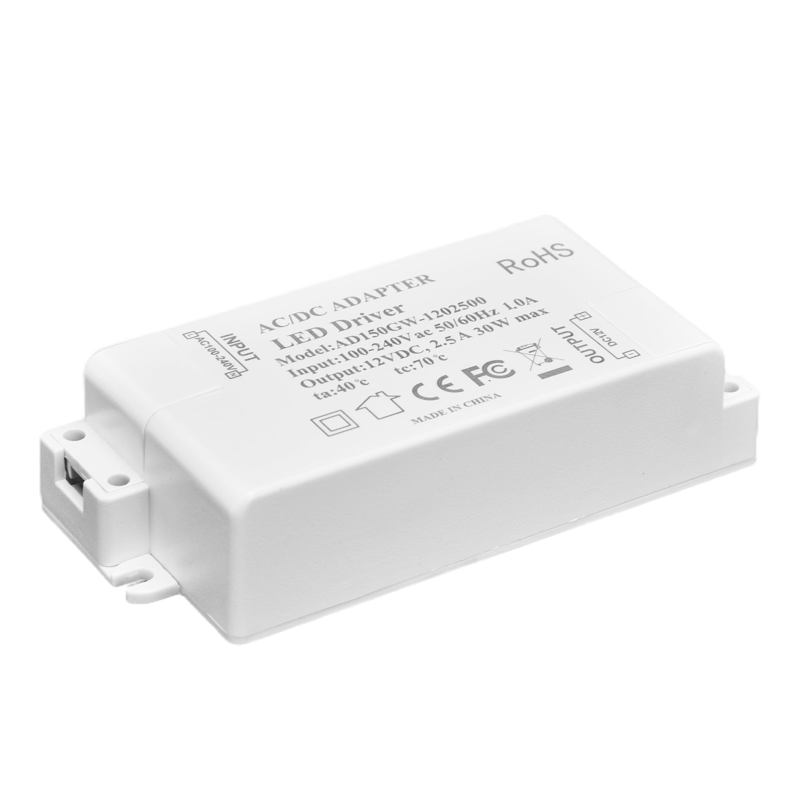 30W DC 12V 2.5A LED Driver Constant Voltage No Flicker LED Light ...