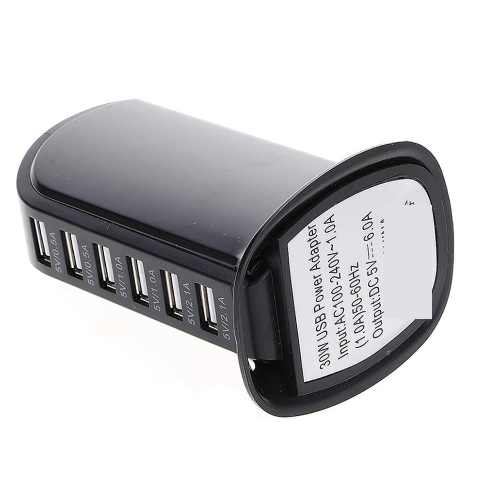 30W Fast Multi 6 USB Port Hub Charger Desktop Quick Charging Dock ...