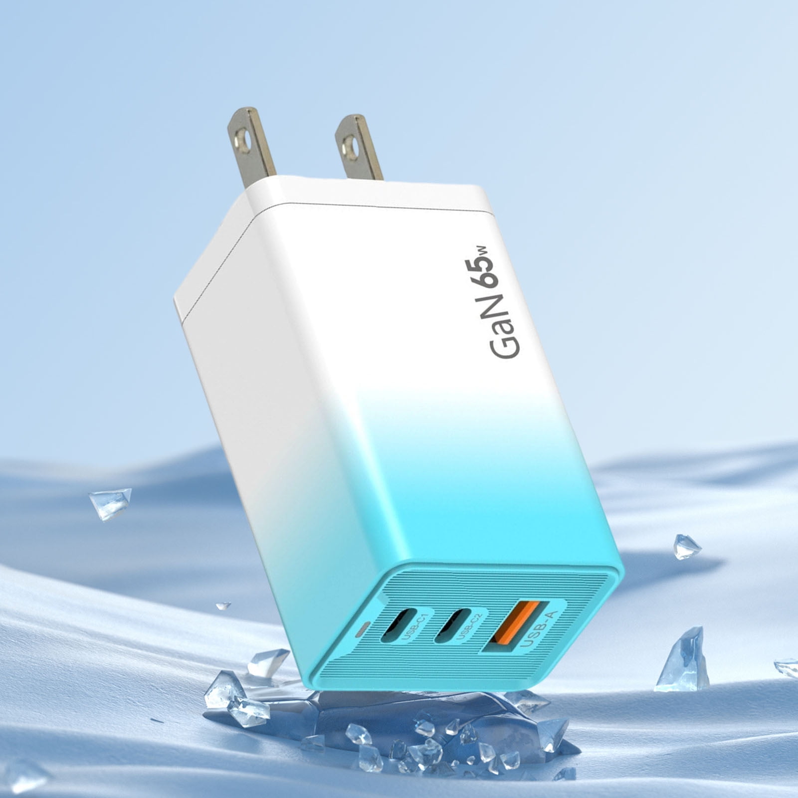 30W Gradient Wall Fast Charger, 3-Port USB Charger Adapter,Fast ...