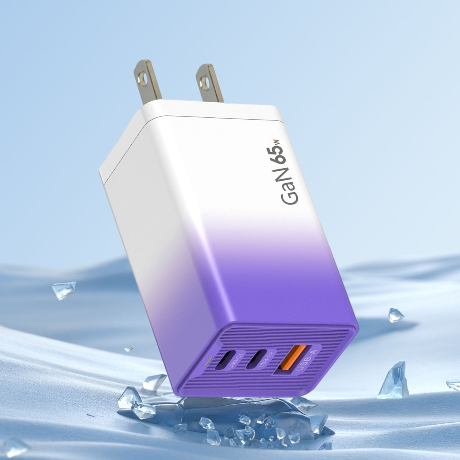 30W Gradient Wall Fast Charger, 3-Port USB Charger Adapter,Fast ...