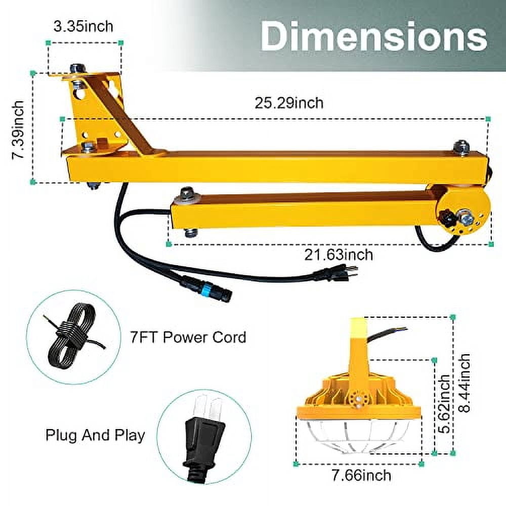 30W LED Loading Dock Light with 40" Folding Swing Arm, 4200Lm 5000K ...