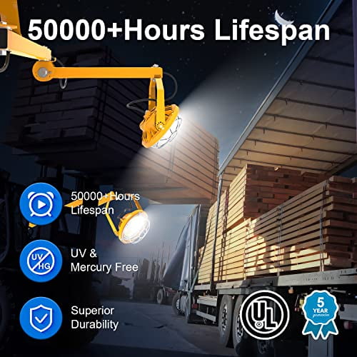 30W LED Loading Dock Lights with 40'' Swing Single Folding Arm, 4200LM ...