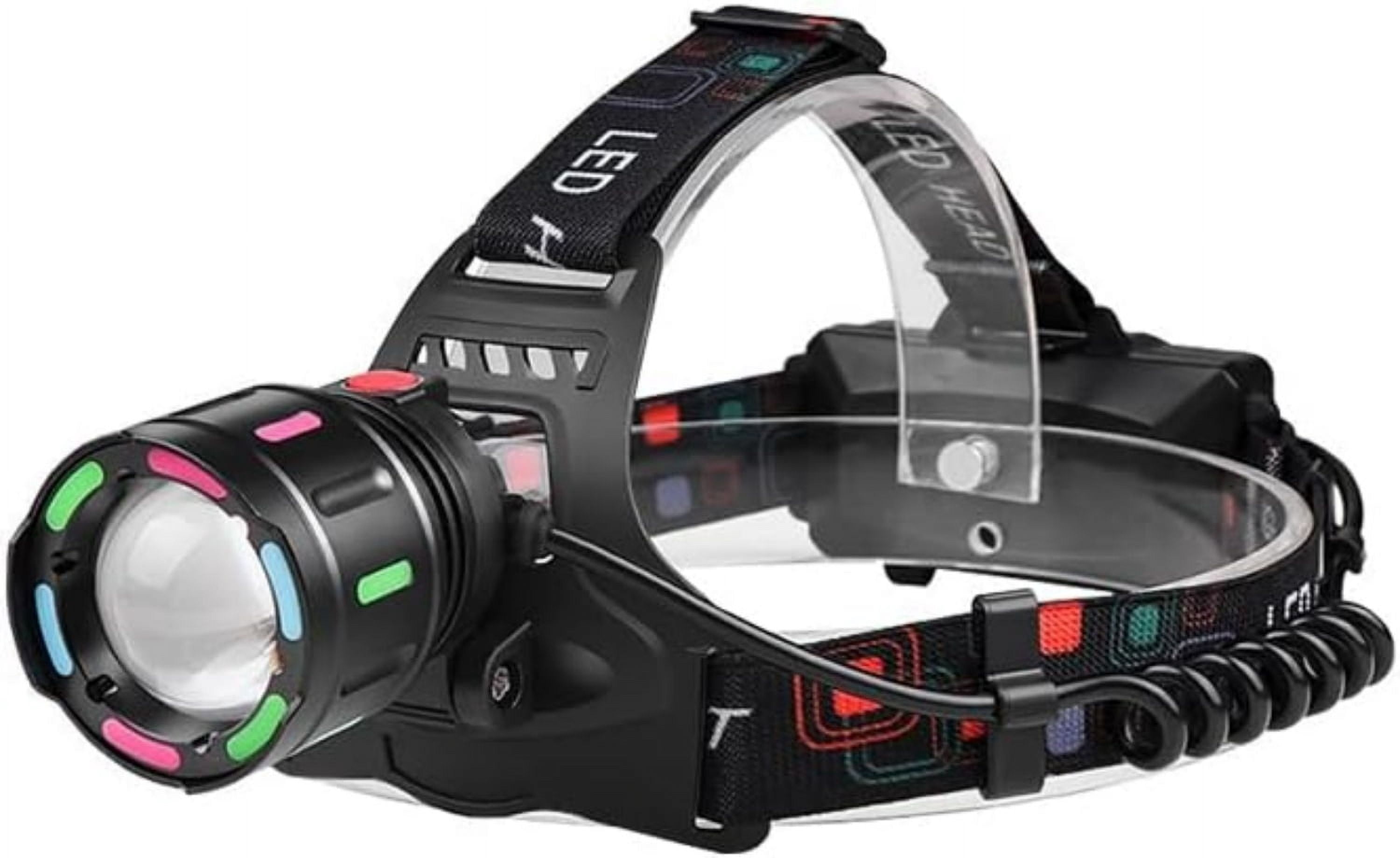 30W LED Rechargeable Headlamp, 1200 Lumens Super Bright Headlamp with 4 ...