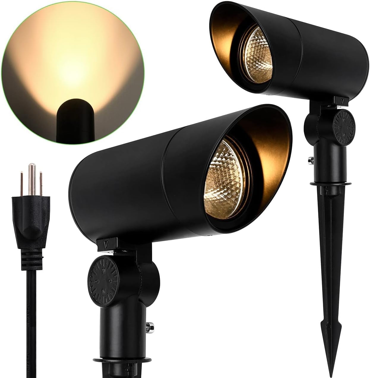 30W Landscape Lighting,110V LED Outdoor Spotlight with Plug in Cord ...