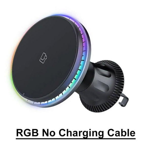 30W Magnetic Car Wireless Chargers RGB LED Light For iPhone 12 13 14 15 ...