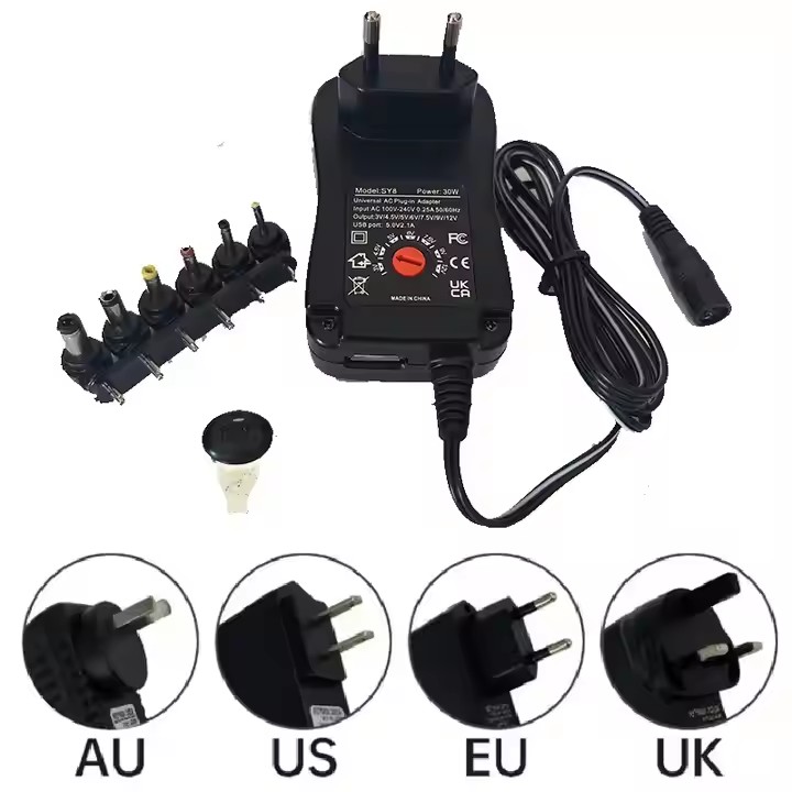 30W Multi Functional Charger with 6 Bends, European Adjustable Power ...