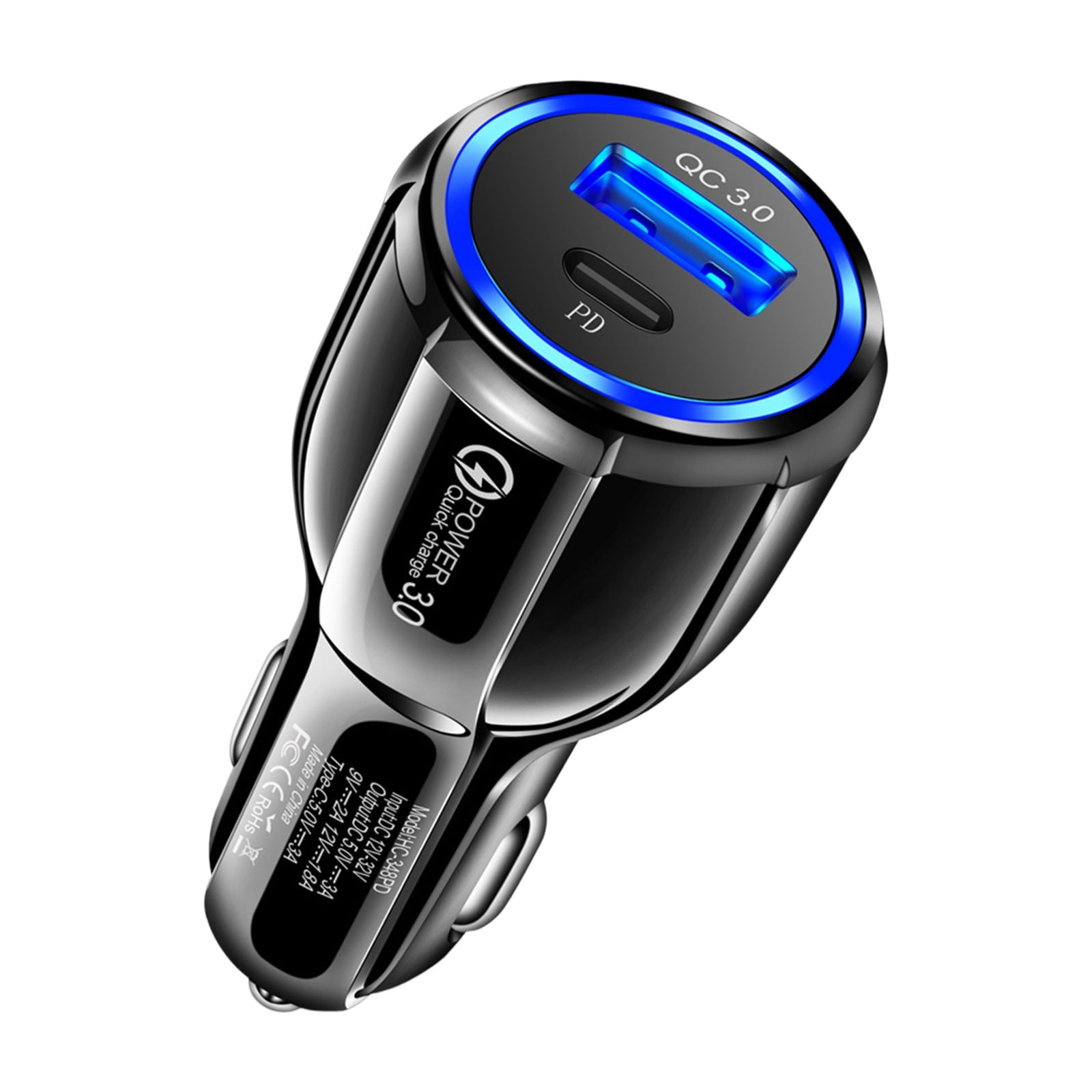 30W Qc3.0 USB + PD Dual Fast Charging Car Charging With PD Type-C On ...