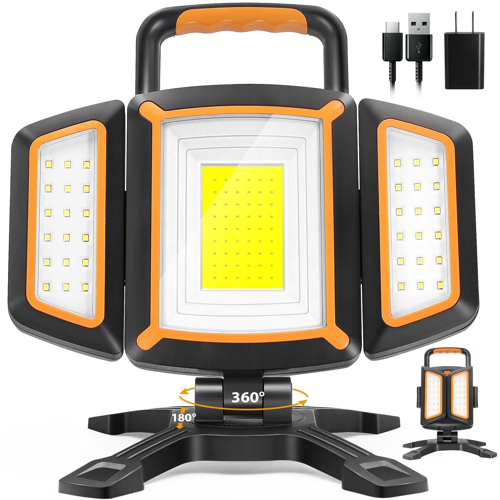 SideKing 3000 Lumen Magnetic Work Light, Rechargeable Security Light ...