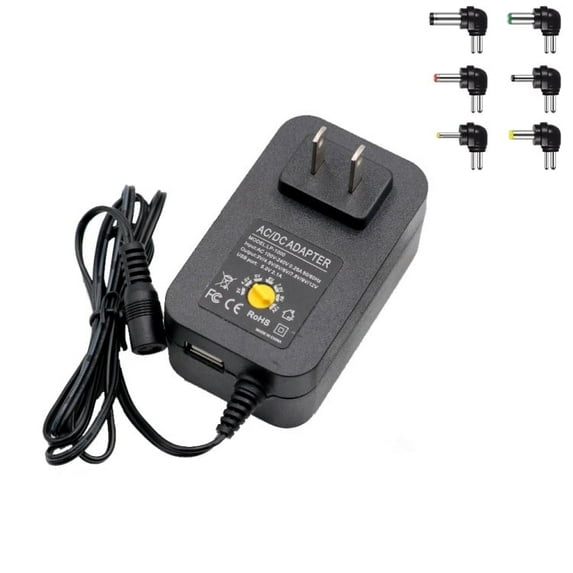 30W Universal Power Adapter Adjustable AC Adapter 3V 4.5V 5V 6V 7.5V 9V ...