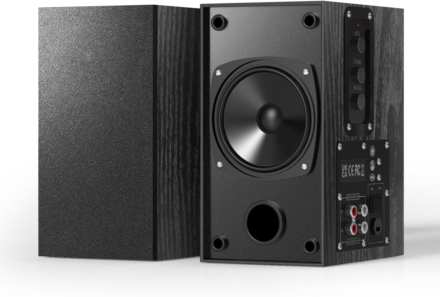 30W X 2 Powered Bookshelf Speakers - 3.5-RCA Input for Turntable, TV ...