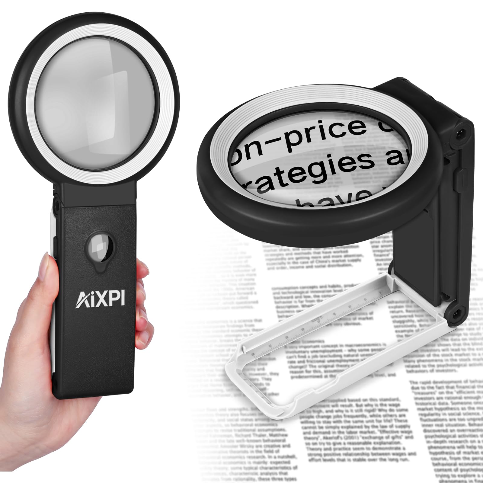 30X 40X Magnifying Glass with Light and Stand, Large Lighted Magnifying ...