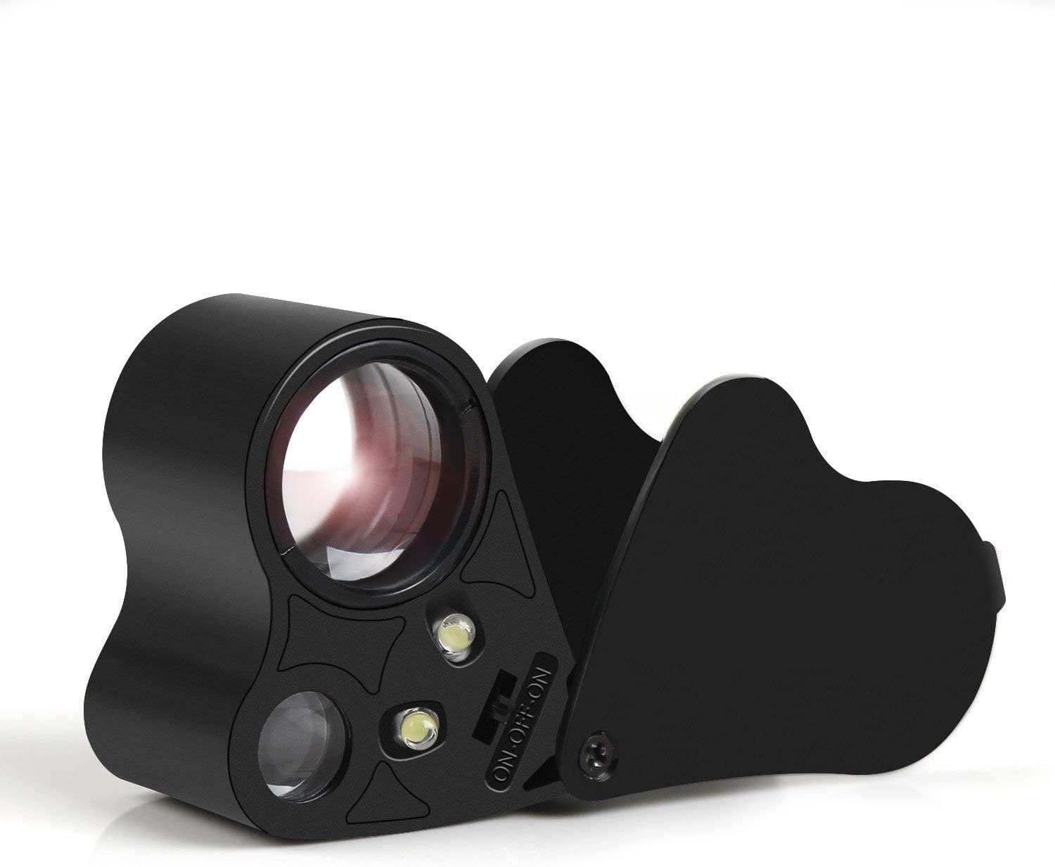 30X 60X Loupe Magnifier Full Metal Illuminated Jewelry Loupe Magnifier ...