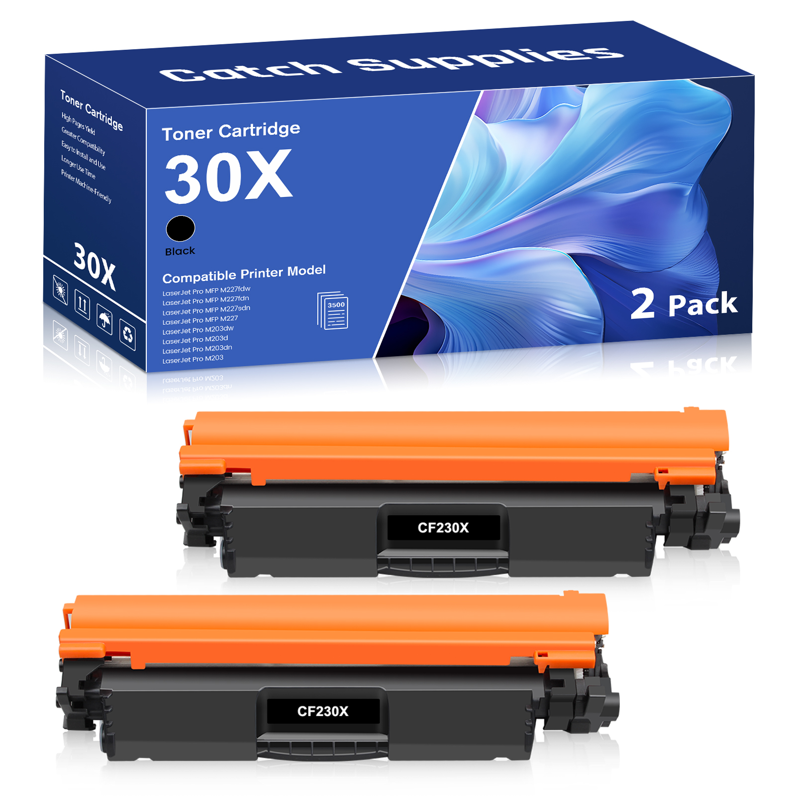 30X Black High Yield Toner Cartridge Compatible Replacement for HP 30X CF230X 30A CF230A for HP ...