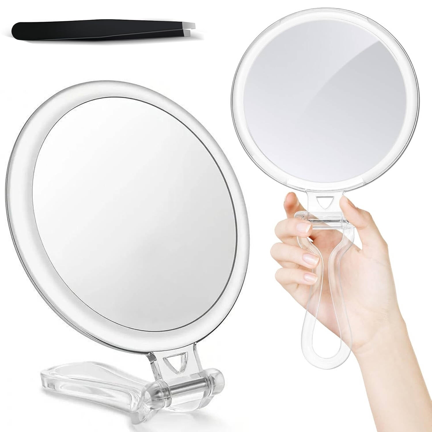 30X Magnifying Mirror, Travel Hand Mirrors with Handle - Double Side ...