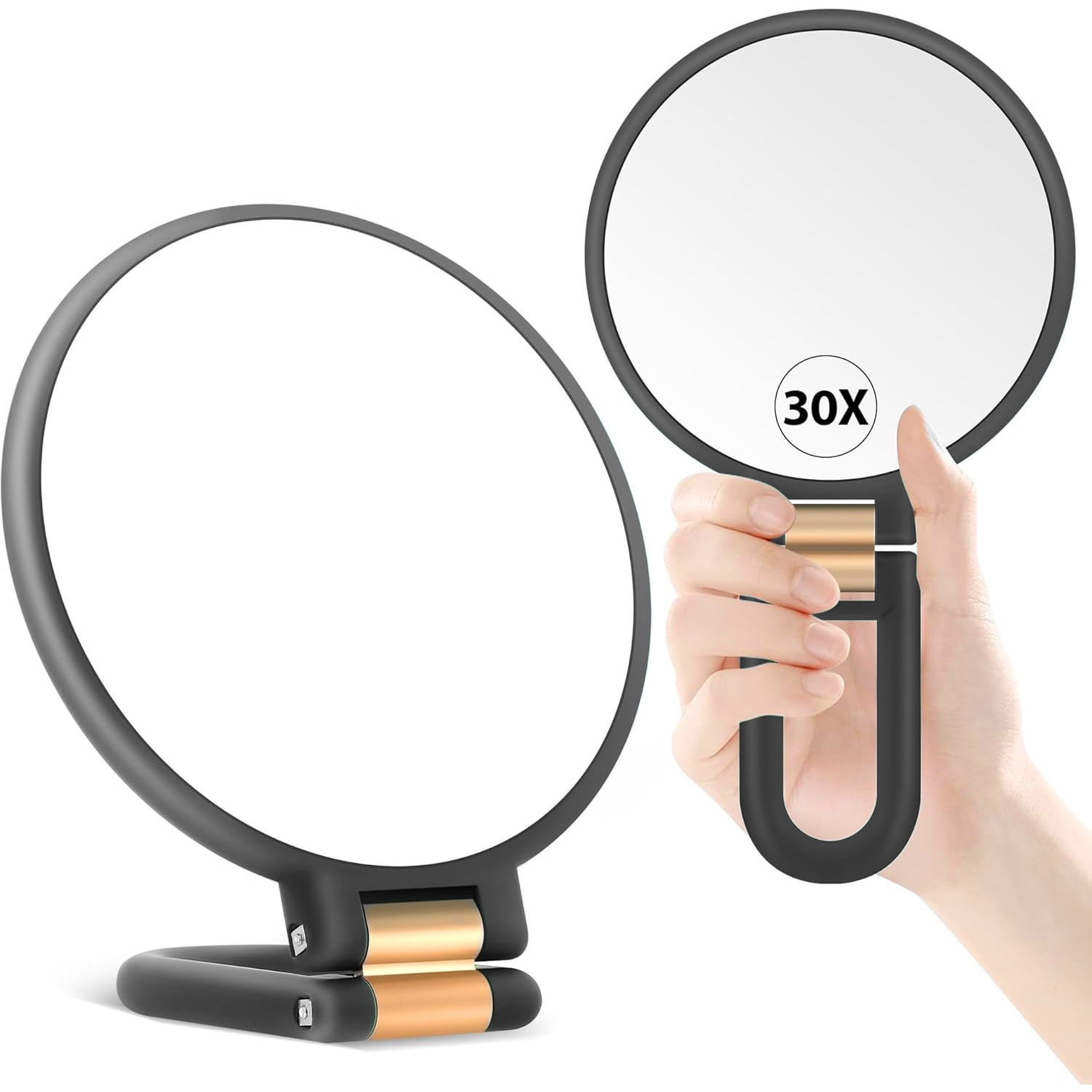 30X Magnifying Mirror, Travel Hand Mirrors with Handle - Double Side ...
