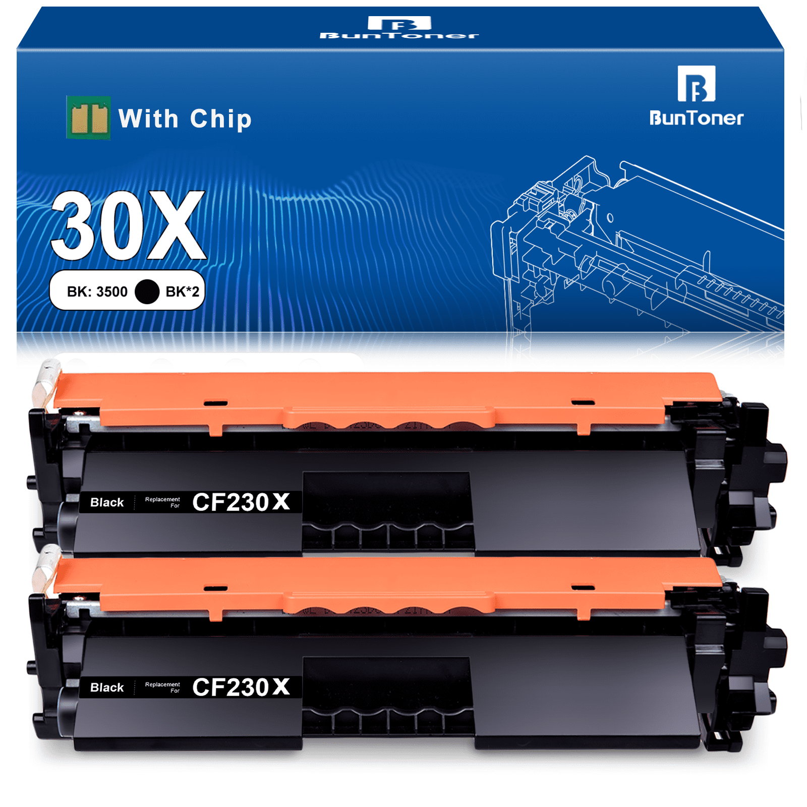 30X Toner Cartridges Compatible for HP CF230X 30X 30A CF230A for HP Pro ...