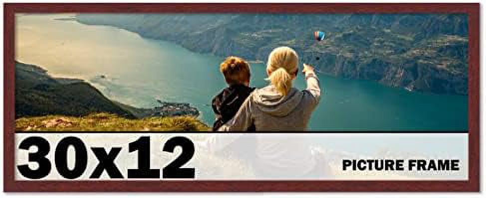 30X12 Frame Brown Mahogany Picture Frame - 100% Solid Wood Frame Kit ...