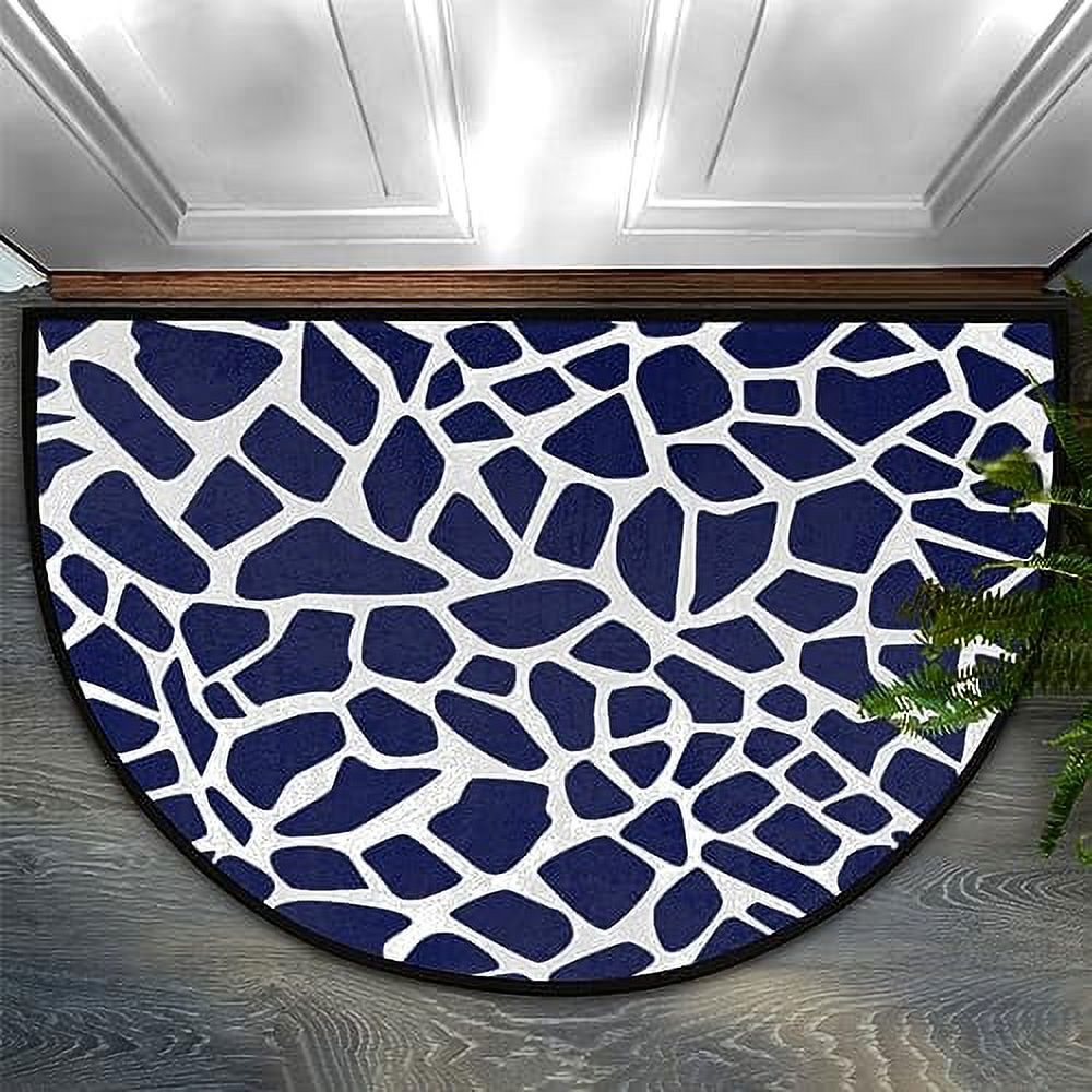 30X17 Inch Blue Dinosaur Skin Half Round Door Mat Non-Slip Doormat ...