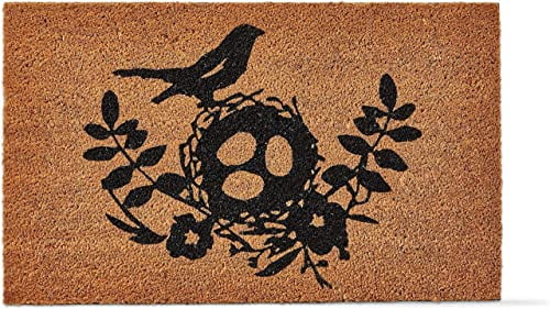 30X17 Inch Doormat for Indoor Outdoor Bird with Nest Coir Mat Beige ...