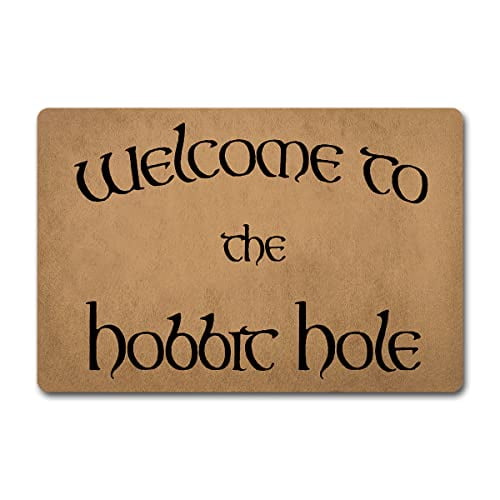 30X17 Inch Funny Doormats Welcome to The Hobbit Hole Indoor Floor ...