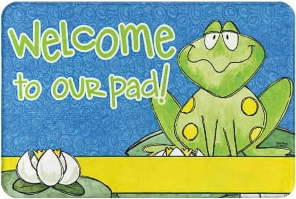 30X17 Inch Welcome Frog and Lily Pad Door Mat Welcome Farm Decorative ...