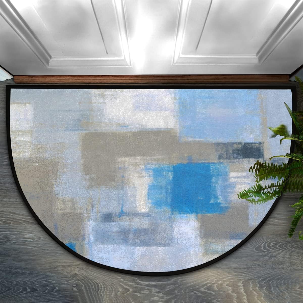 30X18 Inch Half Round Doormat Marble Texture Printed 16 Indoor Anti ...