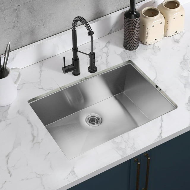 30X18 inch Undermount Kitchen Sink 304 Stainless Steel Single Bowl with ...