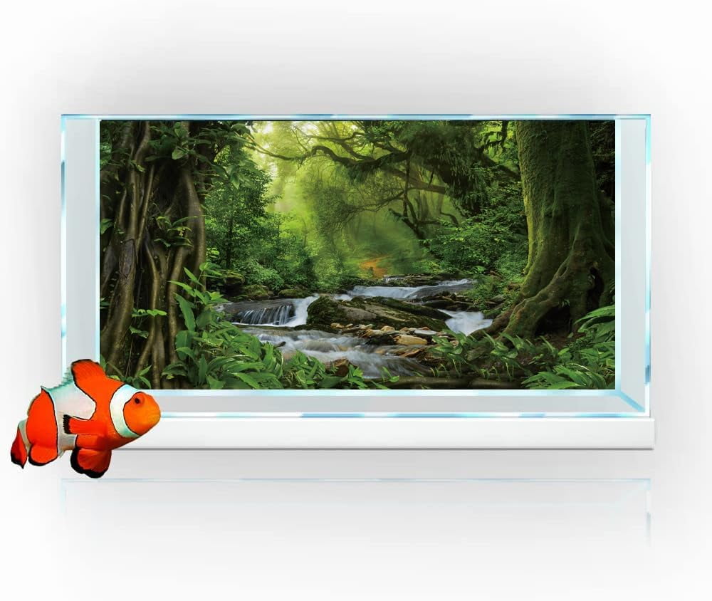 30X18IN Natural Green Forest Tree Reptile Habitat Background Terrarium ...