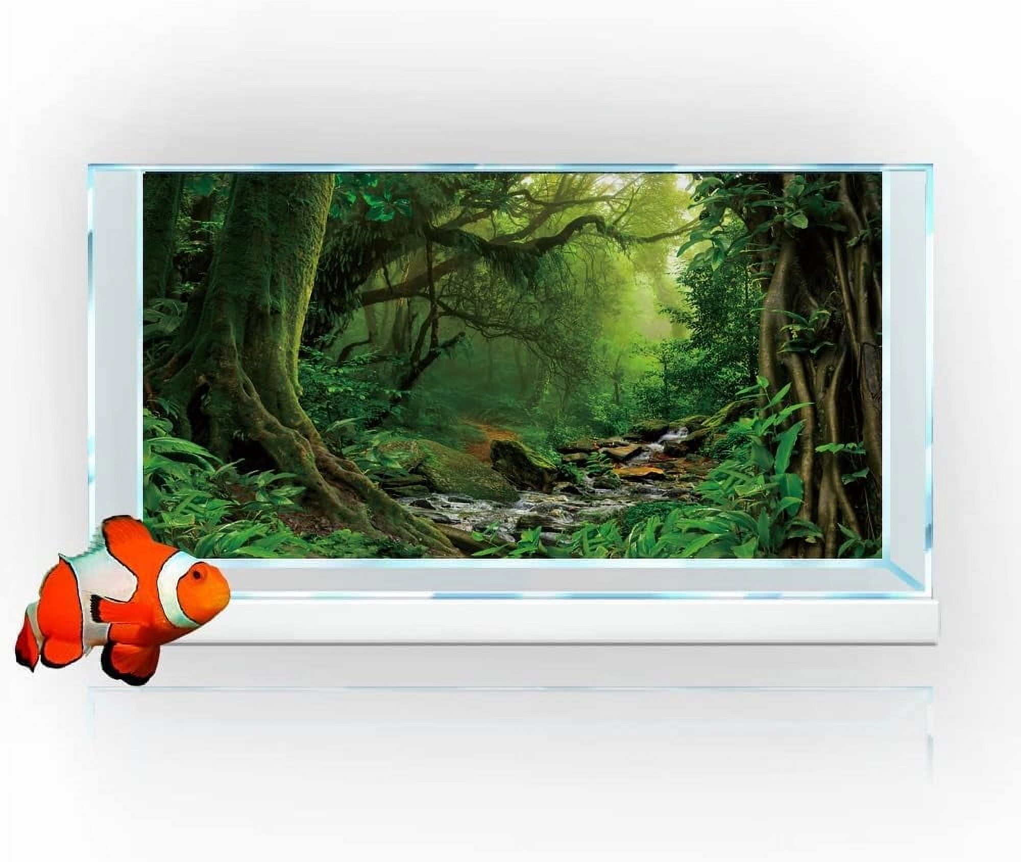 30X18IN Tropical Forest Decor Aquarium Background, Natural Green Forest ...
