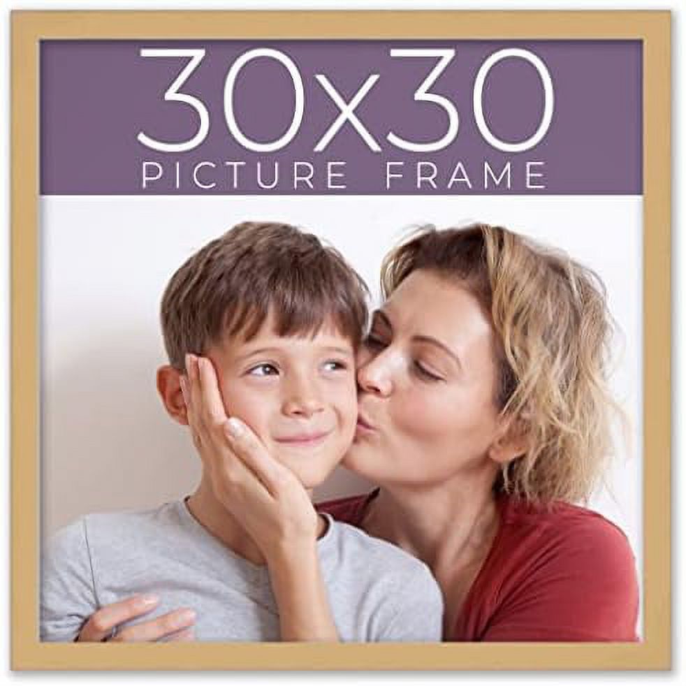 30X30 Frame Beige Real Wood Picture Frame Width 0 75 Inches Interior