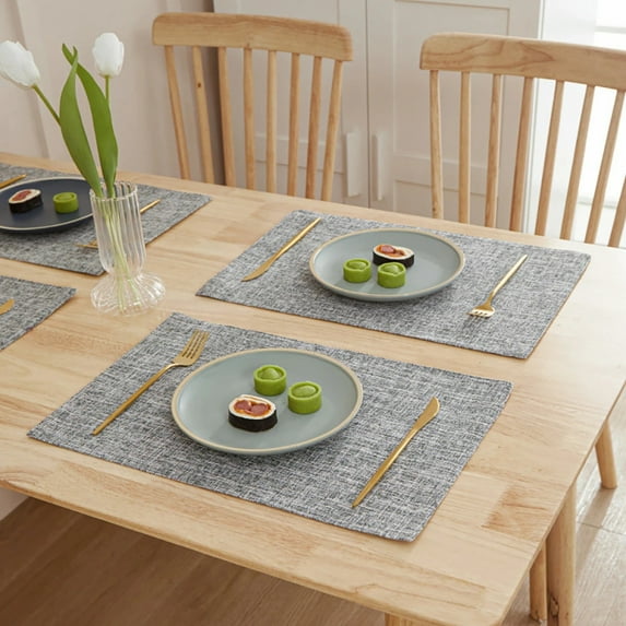 30X46 CM Linen Solid Color Dining Table Mat Fashion Style Western ...